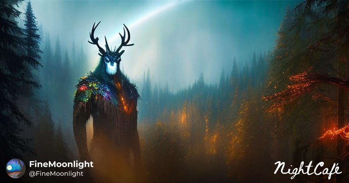 Enchanted Forest: Ghost and Wendigo in a Digital A... - AI Art