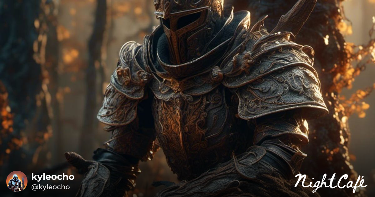 Wooden Knight with Bark Skin in Detailed Matte Pai... - AI Art