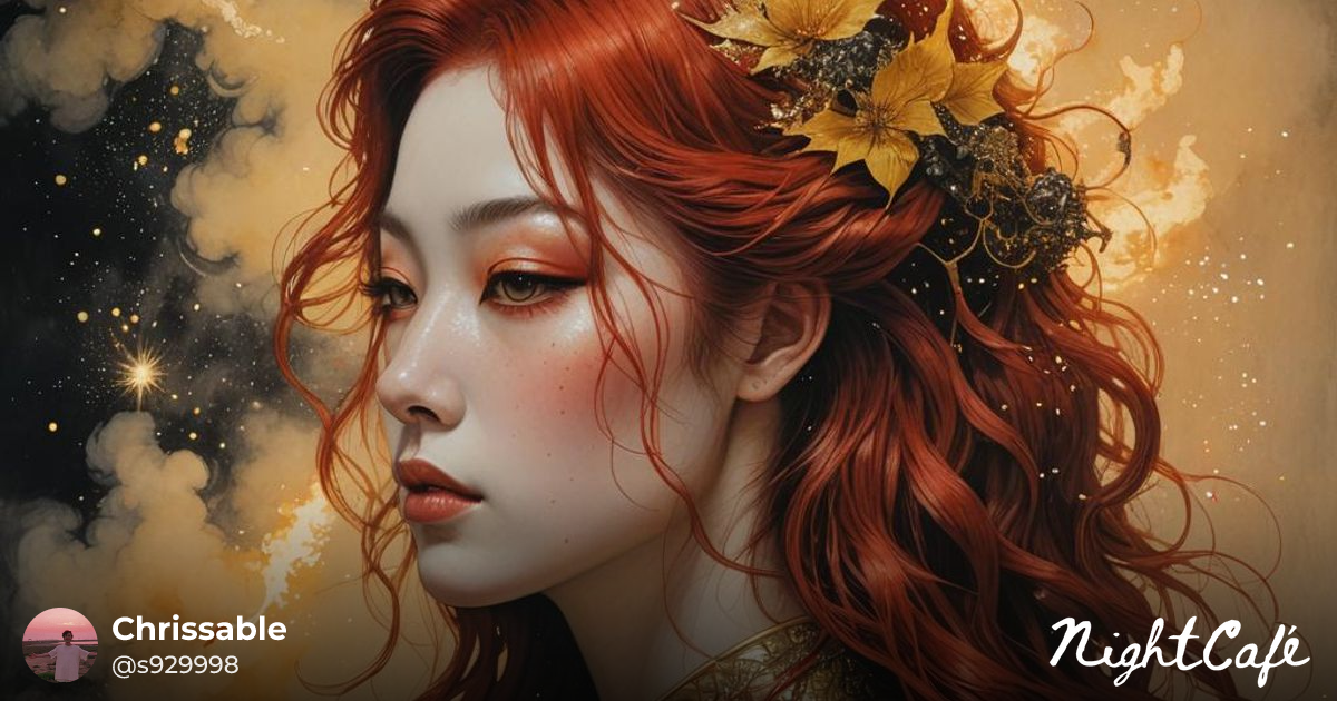 Fire fae - Goddess of Fire Portrait in Ethereal Fantasy Styl...