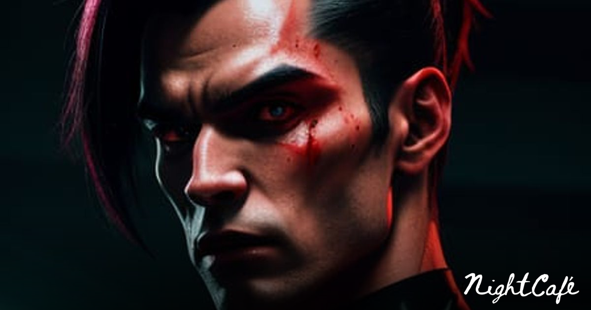 Cyberpunk Vampire Lifting Weights in High-Tech Gym - AI Art