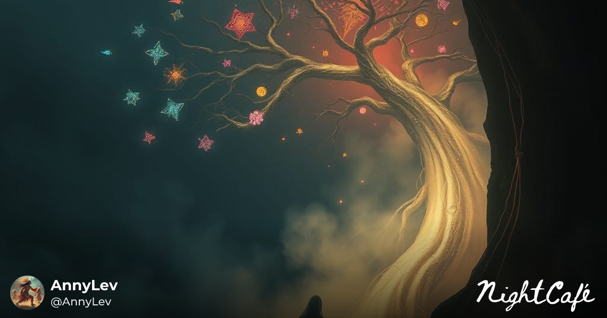 Ethereal Figure Witnessing Branching Narrative - AI Art