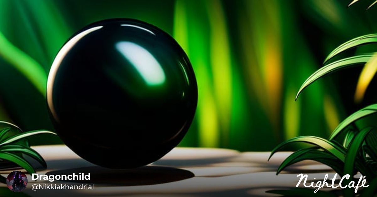 Obsidius 86 - Mystical Obsidian Orb in Jungle Scene