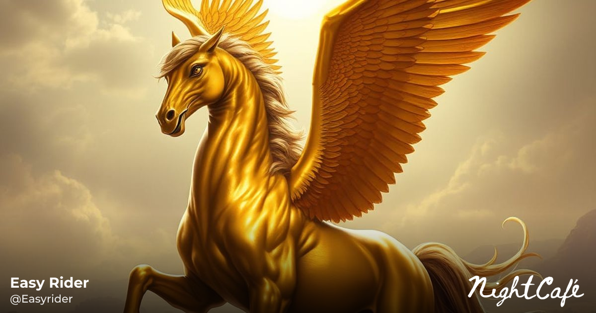 chimera - Majestic Golden Chimera in Desert Ruins