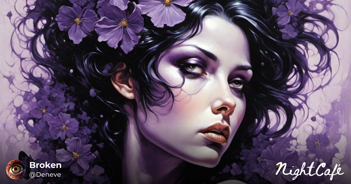 Flower Violet; style of - AI Art