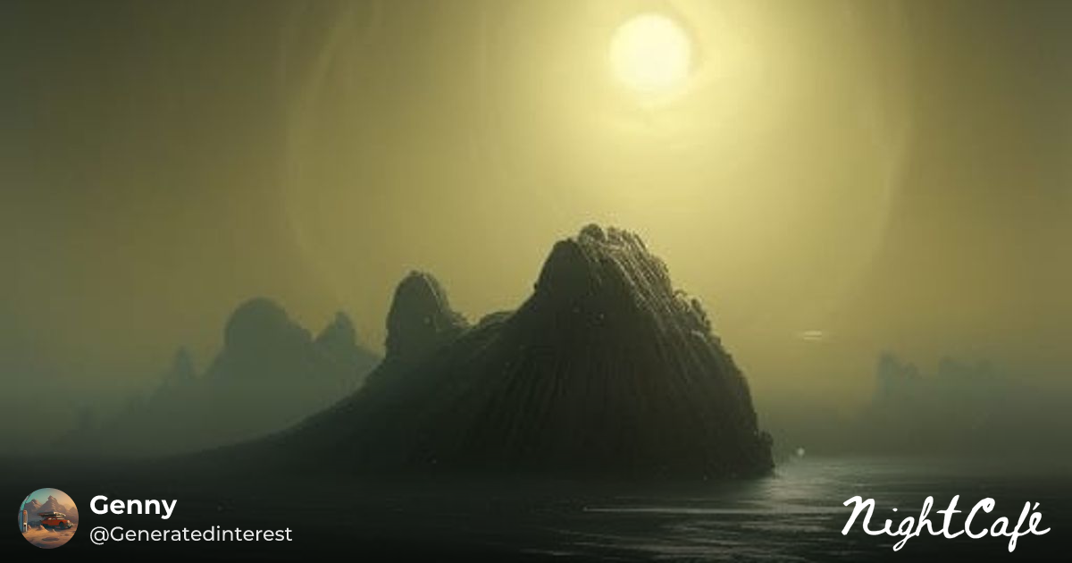 Exotic Alien World with Floating Plants in a Dark ... - AI Art