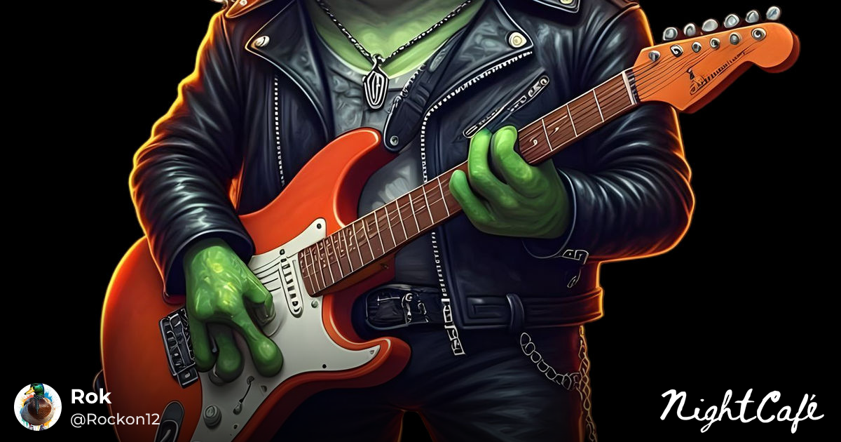 Rockstar Frog in Gritty Realism - AI Art
