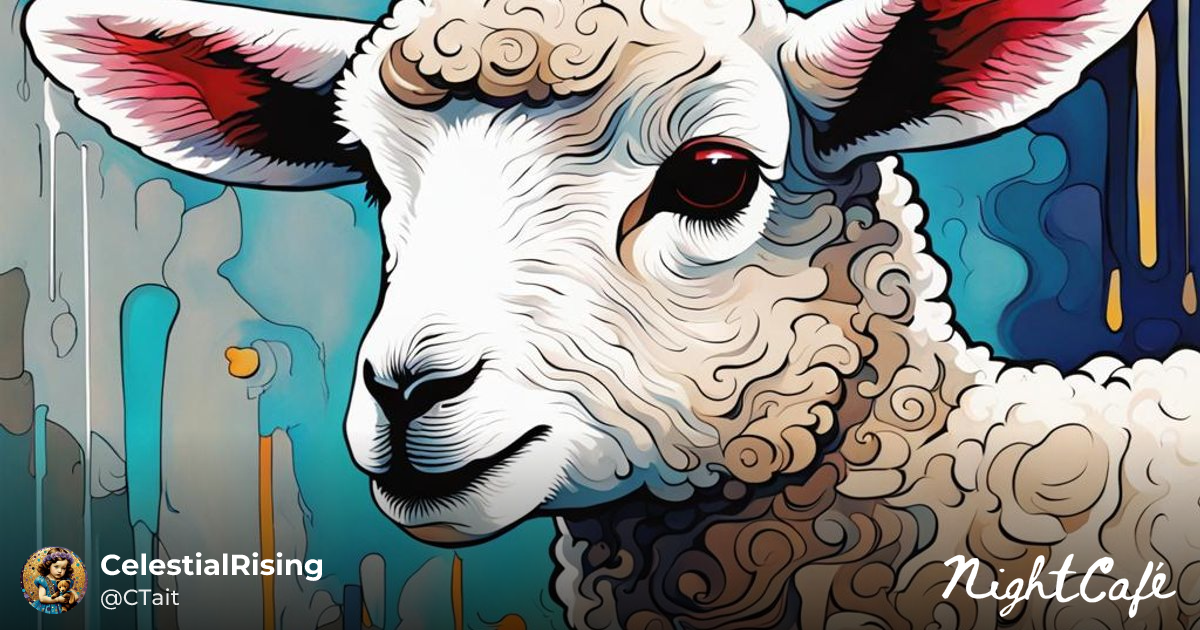 Innocent lamb - Abstract Lamb in Full Color with Fine Detail...