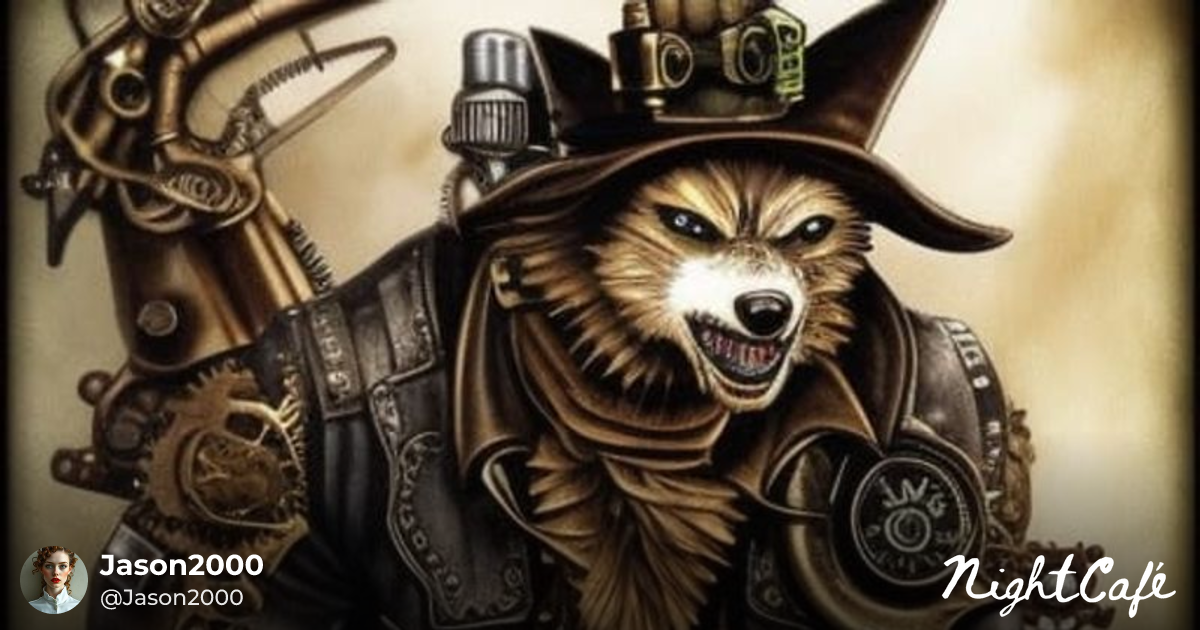 steampunk werewolf, Royo - Steampunk Werewolf with Engine