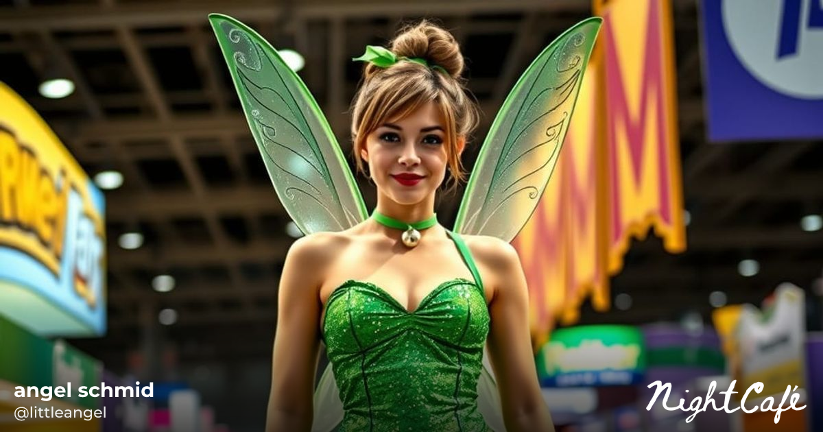 very realistic very cute 18 yr old female Tinkerbell cosplayer wearing ...