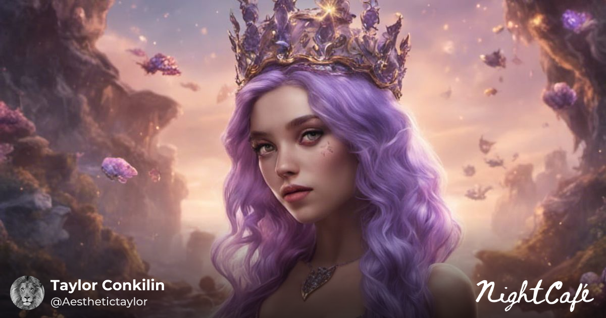 princess mermaid - Glittery Mermaid with Lilac Hair, Detaile...