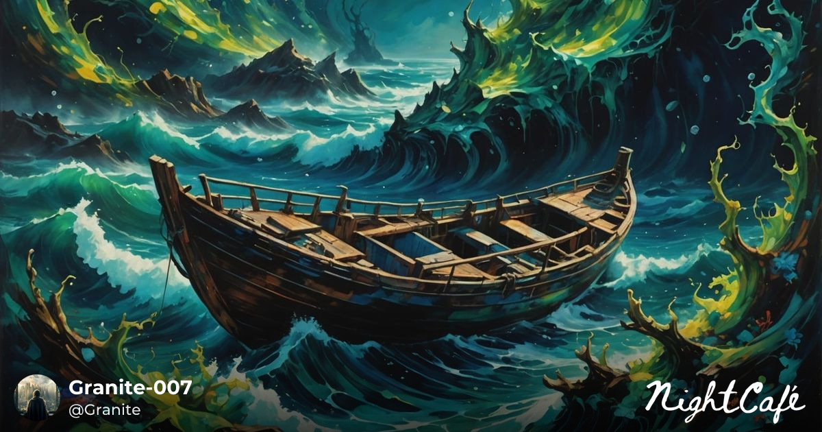 Mysterious Deep Sea Vortex in Vibrant, Impasto Sty... - AI Art