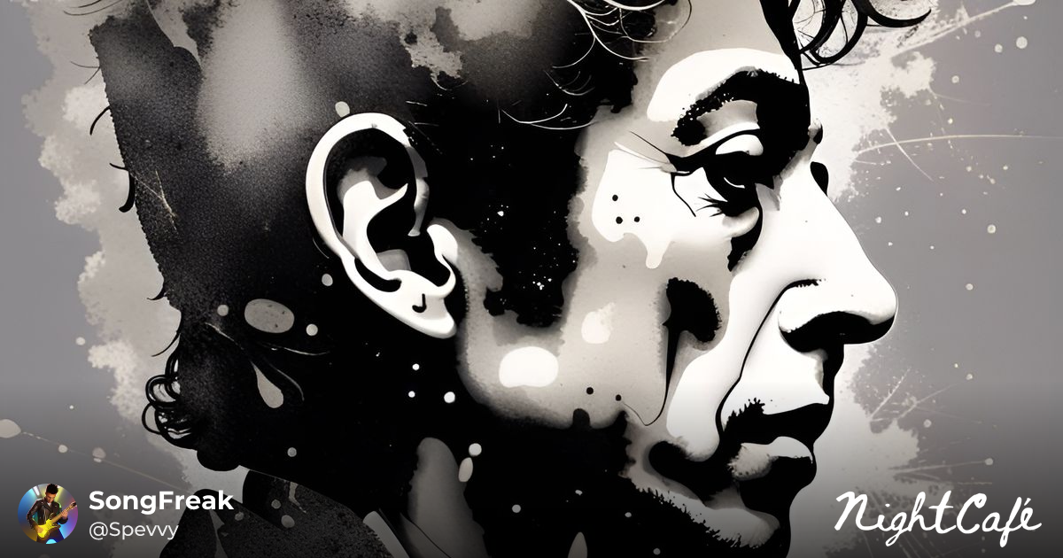 Another Side of Bob Dylan - Abstract Ink Portrait of Bob Dyl...