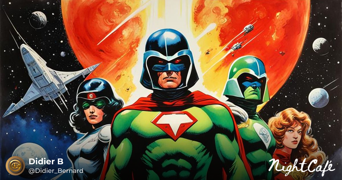 Epsilon Galactic Force League Superhero Movie Post... - AI Art