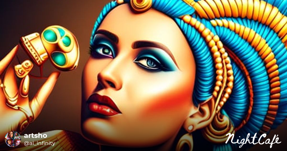 Queen Cleopatra 2: bold turquoise and gold