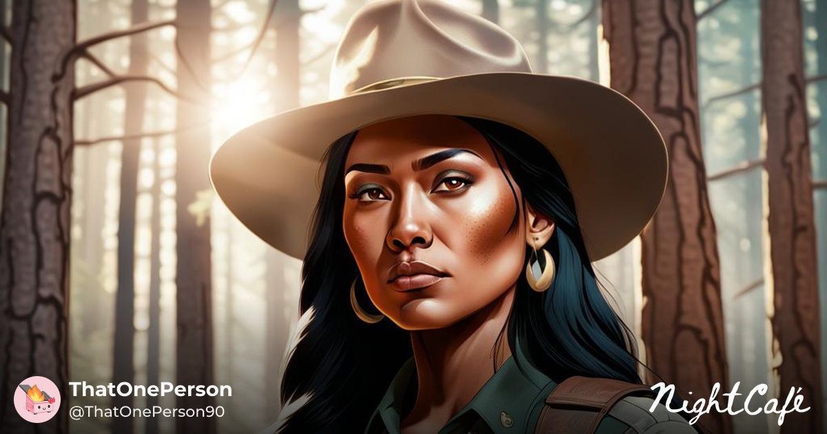 Park Ranger - Native American Park Ranger in Forest, Detaile...