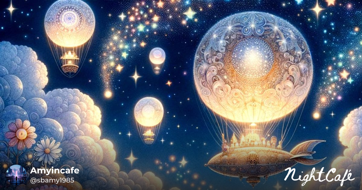 A floating starlight garden in the sky