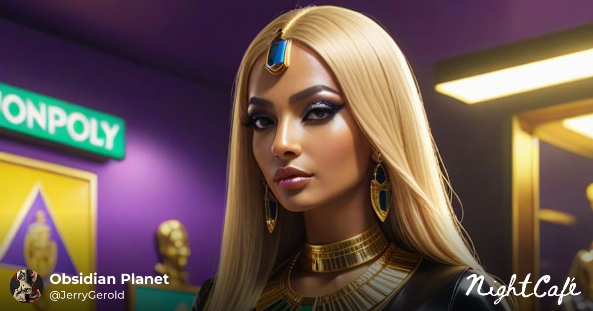 Egyptian Monopoly - Egyptian Woman on Monopoly Board in Digi...