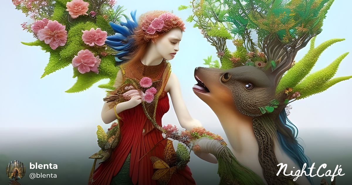 Woman in Mycelium Network: Detailed Digital Art - AI Art