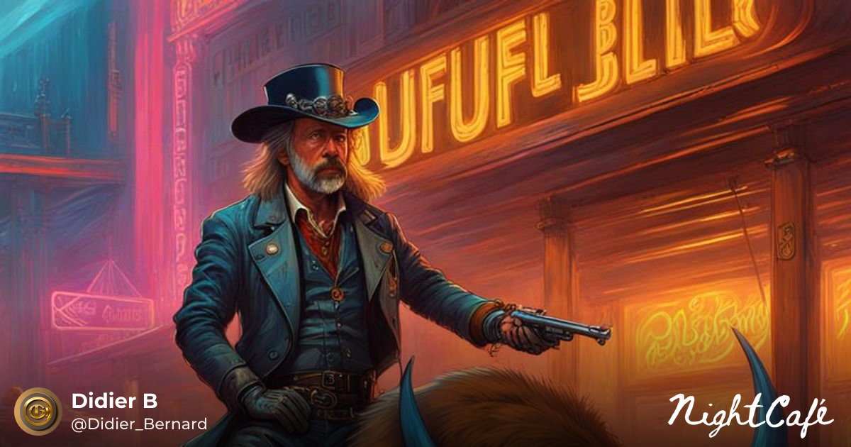 steampunk gallery - Steampunk Buffalo Bill in Cyberpunk Neon...