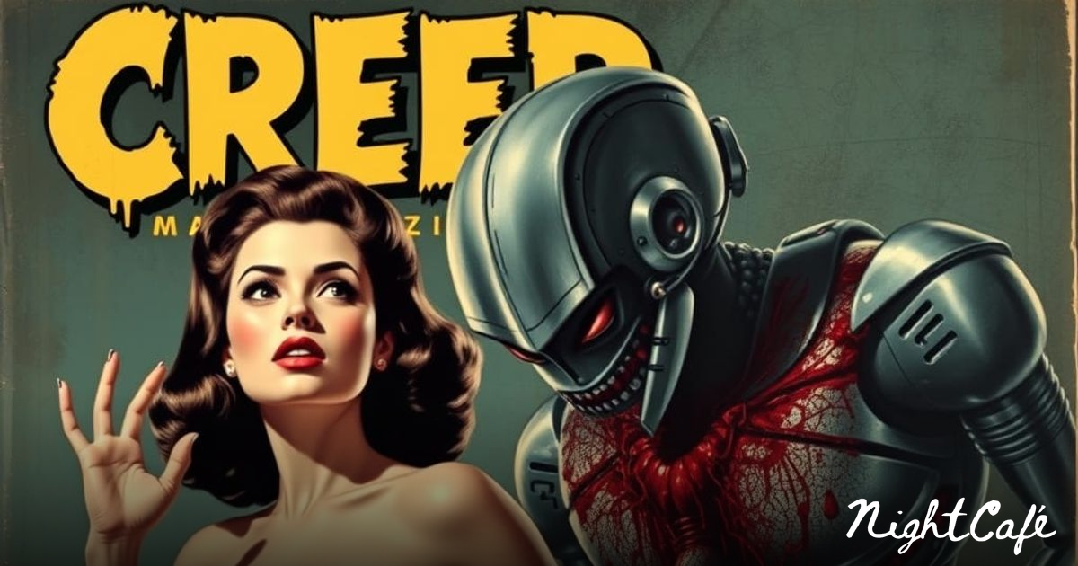 Vintage Creep Magazine Cover #3 - Terrified Woman on Vintage...