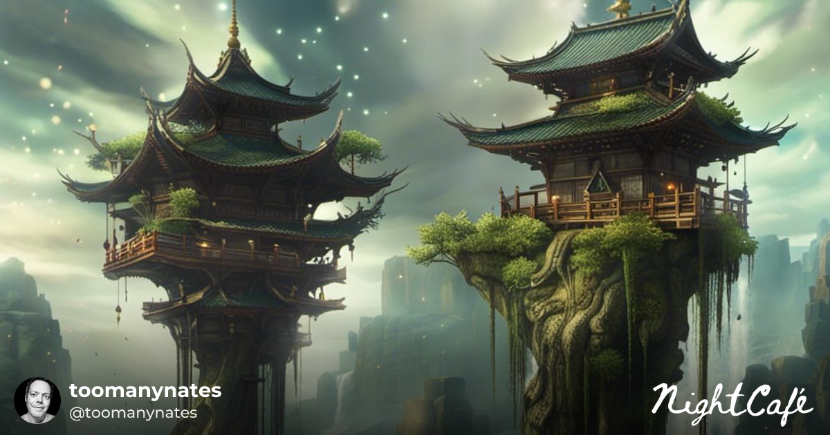 Neighbors - Steampunk Japanese Temple Inside Yggdrasil Bonsa...