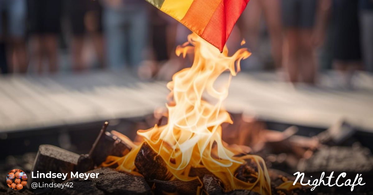 Pride flag burning - Burning Pride Flag in Professional Phot...