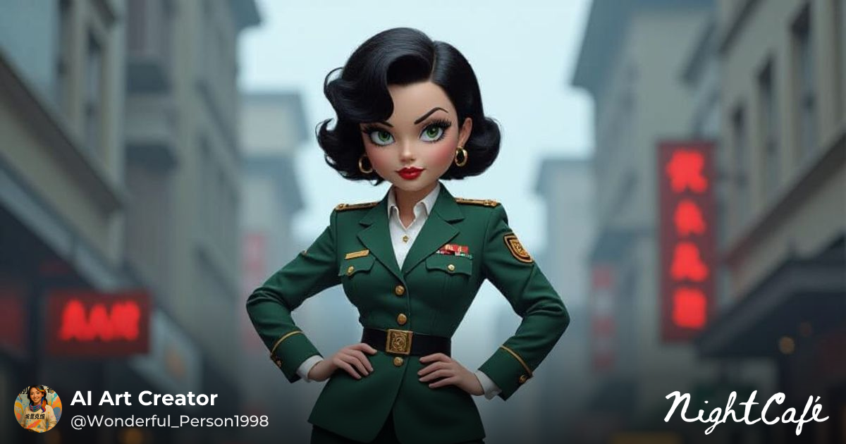 Betty Boop In a Military Suit - Betty Boop in Military Suit,...