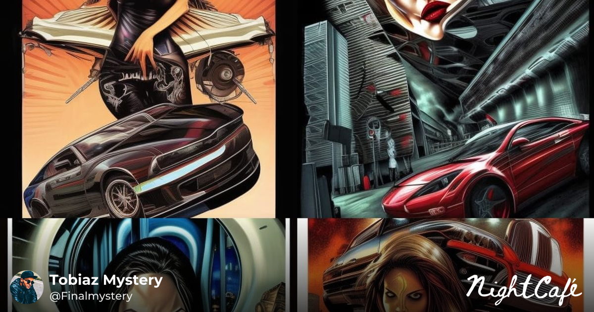 Street Racing Crew Poster in Comic Book Art Style - AI Art