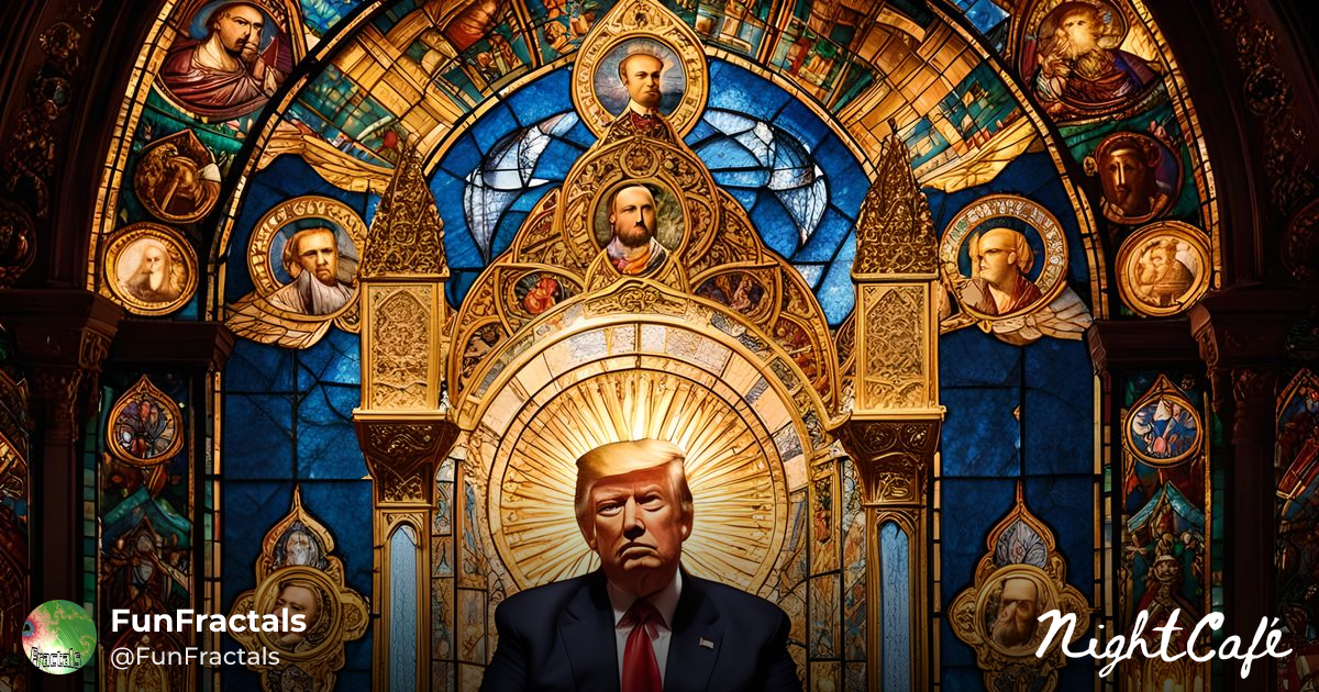 Donald J. Trump Sits Enthroned Amidst A Resplendent Background for ...