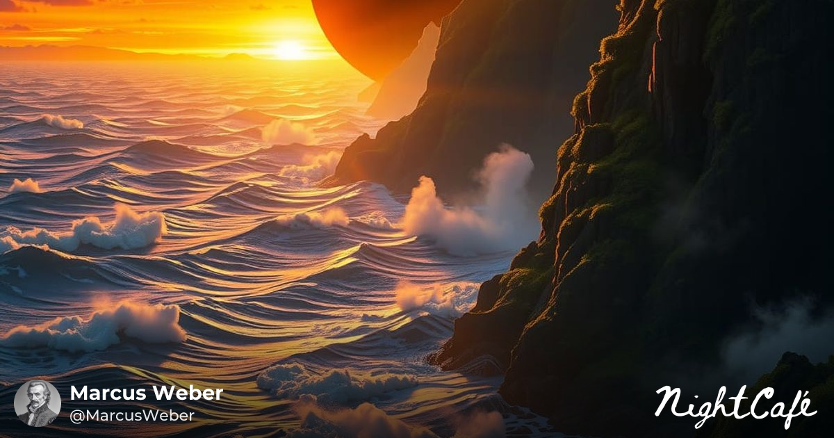 Black Sun rising over the ocean - Black Sun Rising Over Turb...