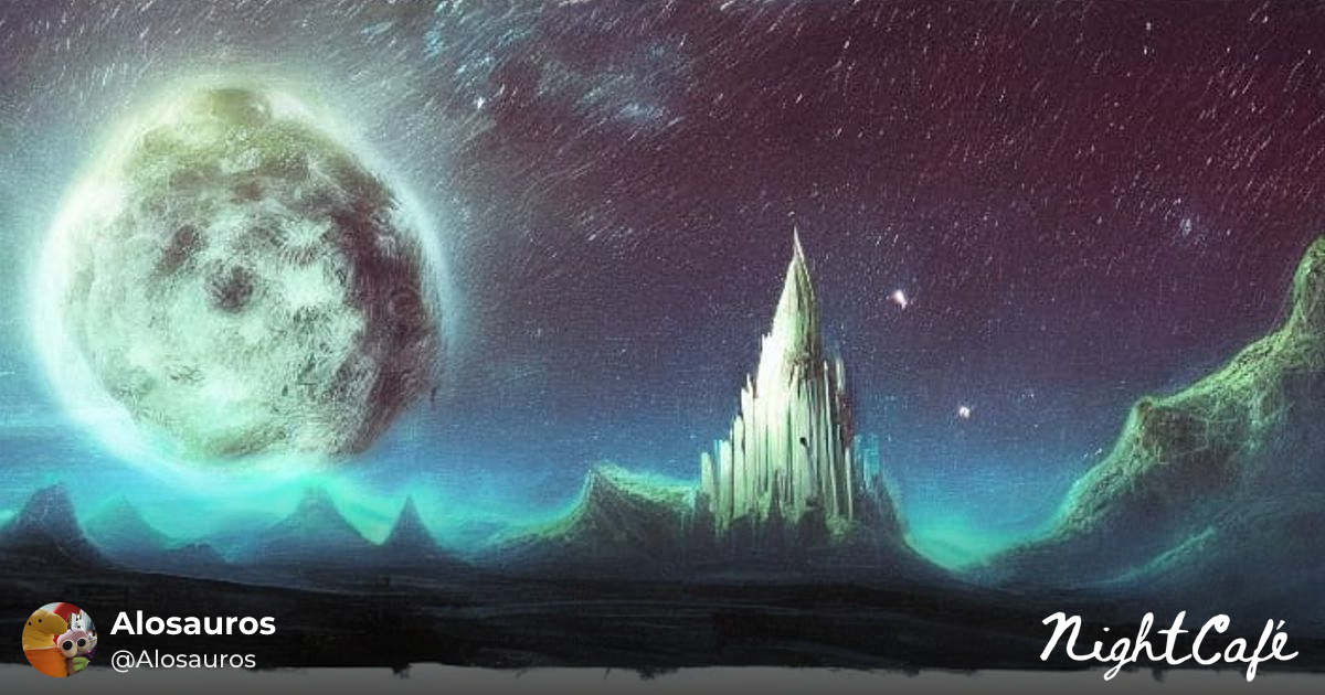 Floating Wizard Tower Under Galactic Rim in Ethere... - AI Art