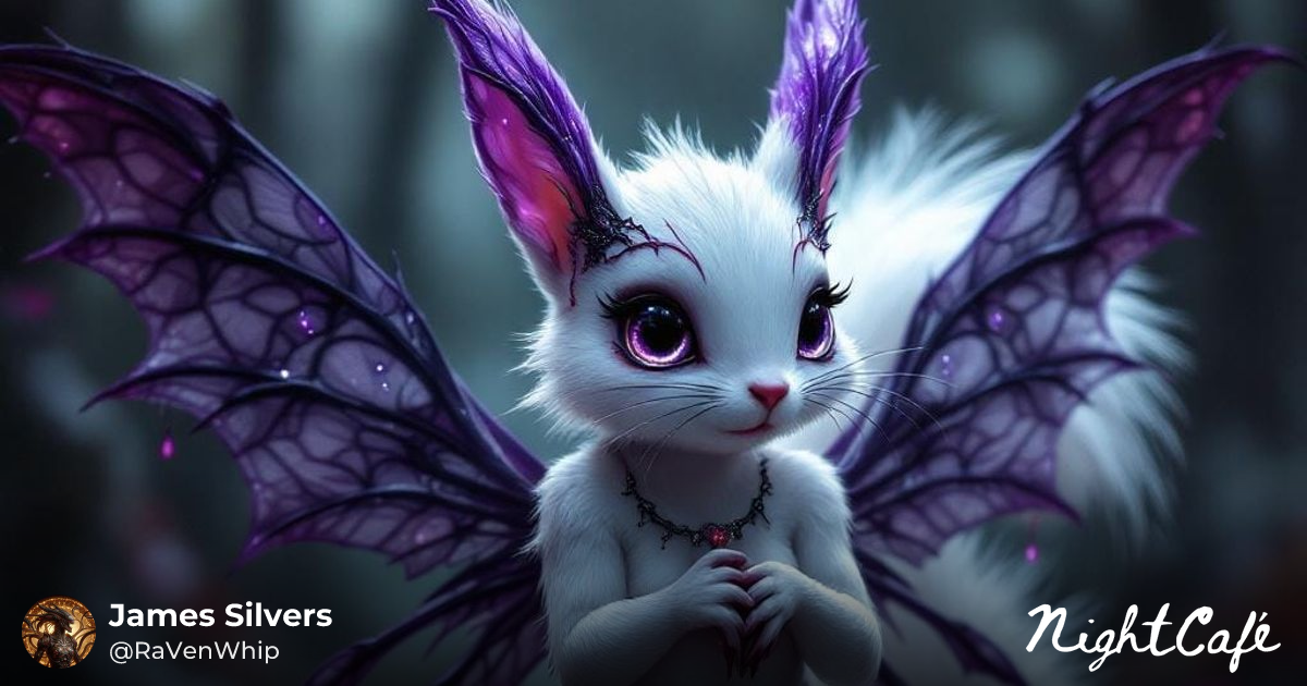 Goth Squirrel Fairy with Bioluminescent Scales - AI Art