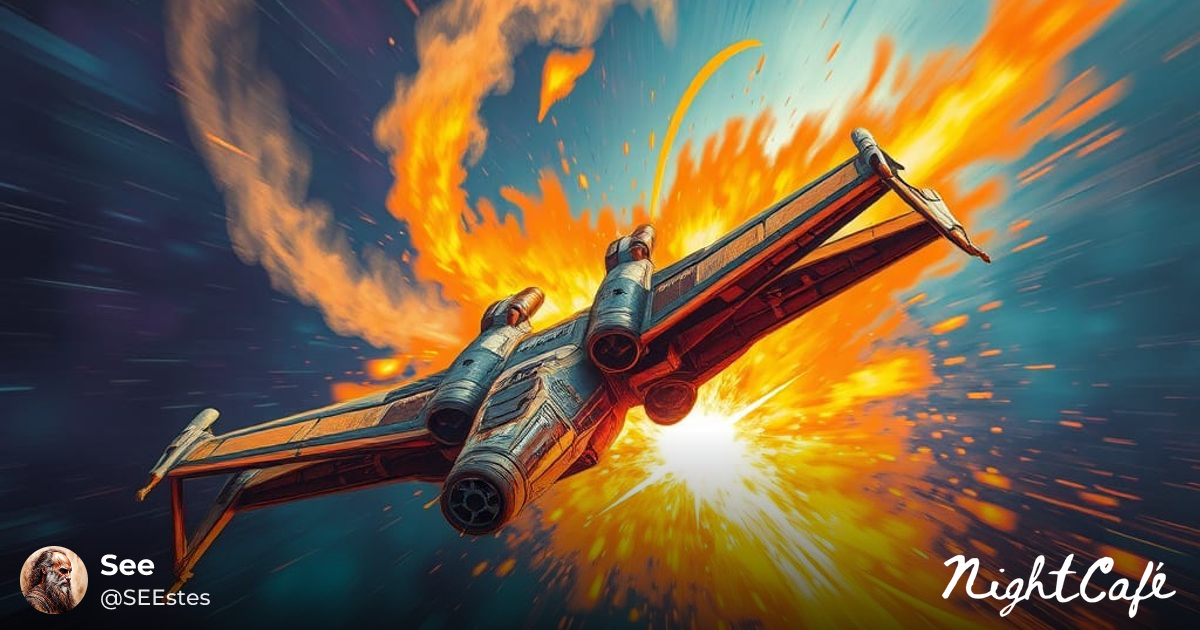 Terminal Velocity X-wing - Starfighter in Swirling Vortex of...