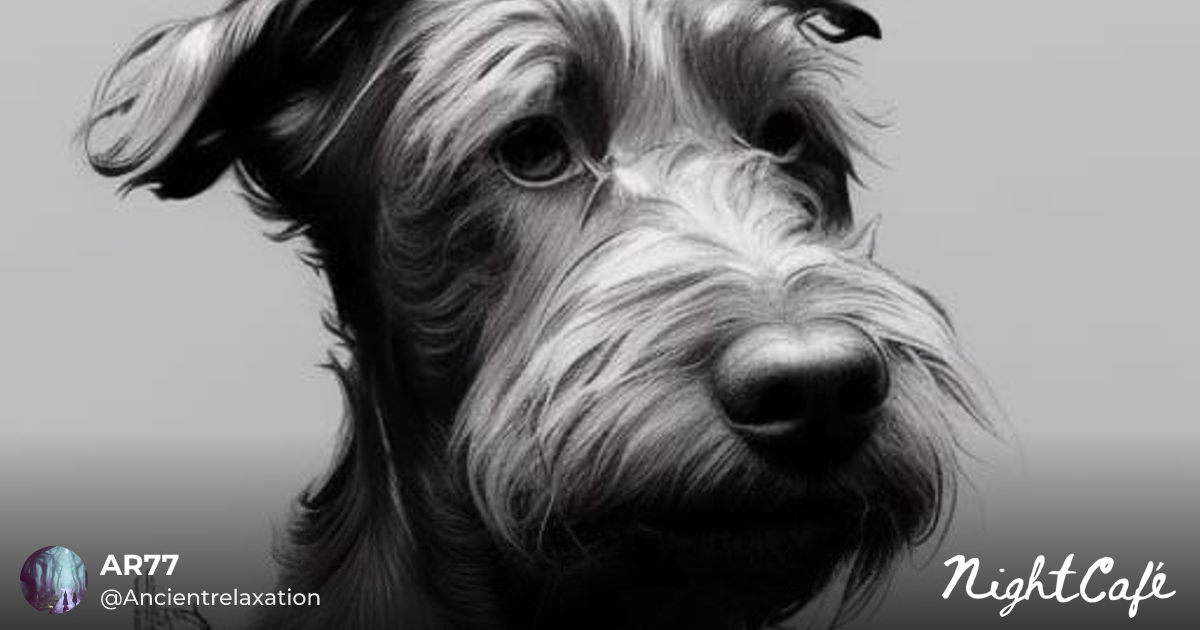 The Irish Doggo - Irish Terrier Charcoal Portrait in 8K Reso...