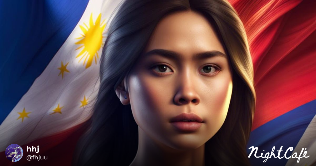 Filipino Woman Character with Flag in 3D Animation - AI Art