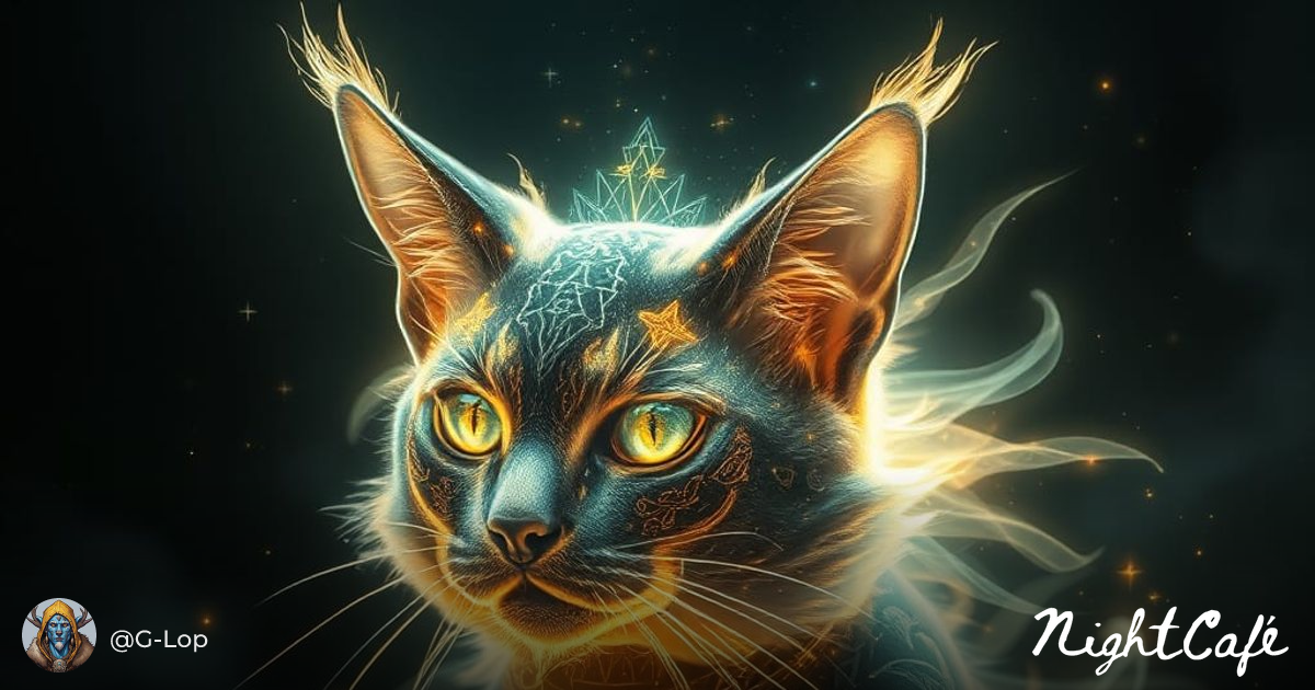 Mystic cat - Ethereal Astral Cat God of Prismatic Light