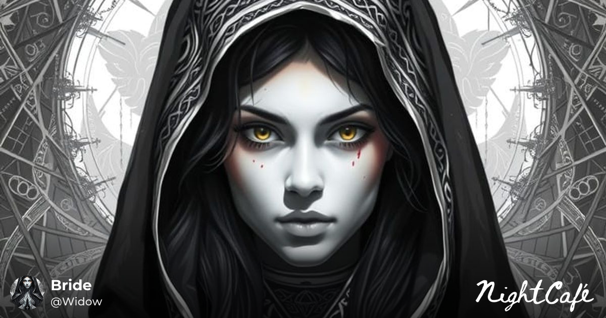 Grimdark, Chiaroscuro, female character concept, a terrifying and ...