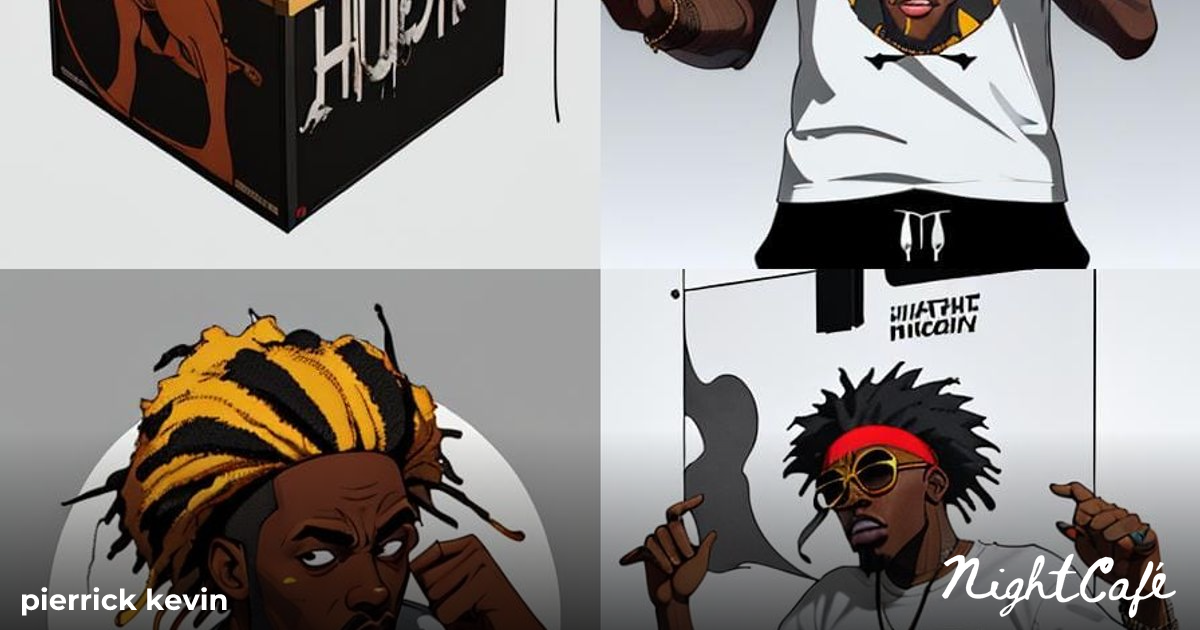 Crazy Rapper Flat Design in Hip Hop Style - AI Art
