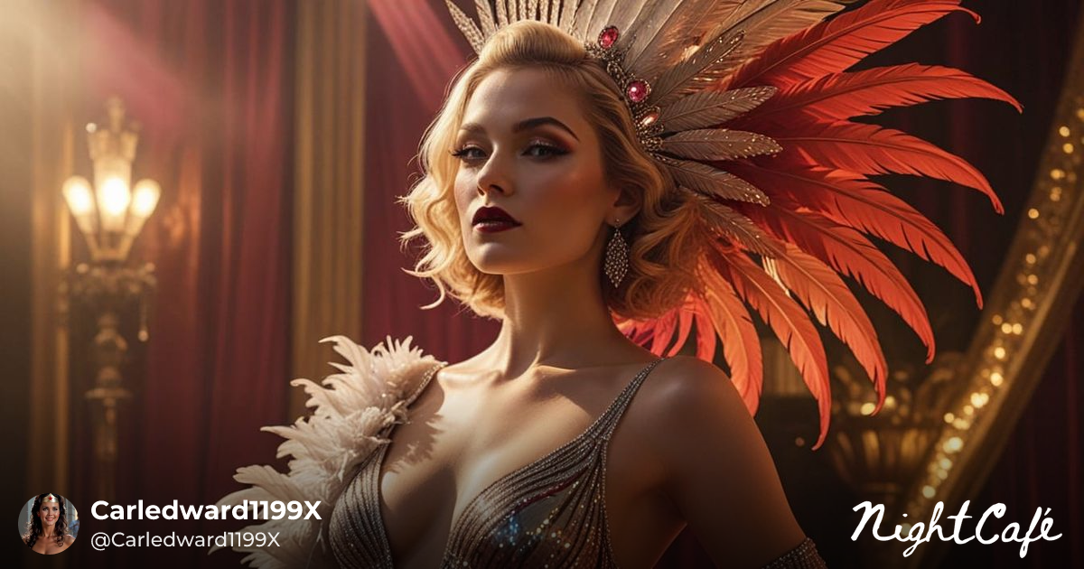 Splash art. A glamorous cabaret showgirl