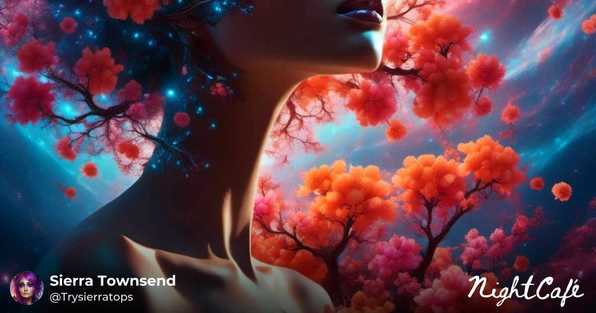 double exposure portrait of a mysterious beaautiful girl and a ...