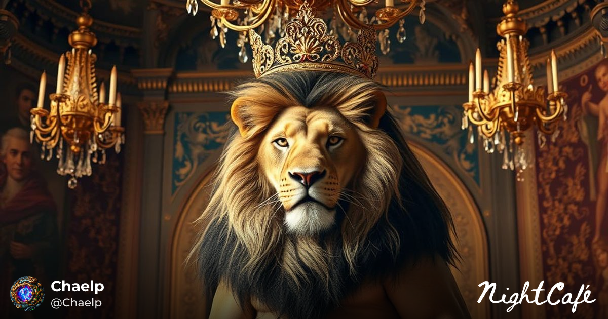 Majestic Lion King with Scorpion Tail in Opulent H... - AI Art