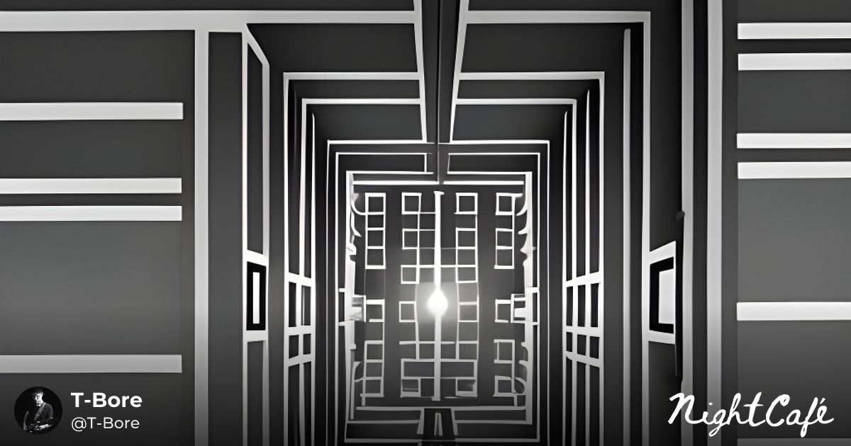 Weird Maze - Monochrome Maze: Geometric Bauhaus Screen Print