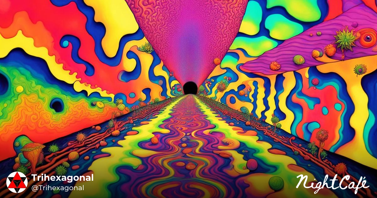 Vivid Psychedelic Scene in Intense Colors - AI Art