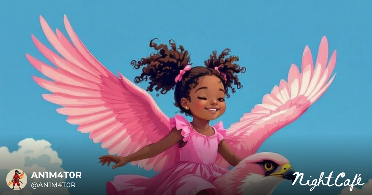 Girl Controls Wind on Falcon, Calgary Summer Day - AI Art