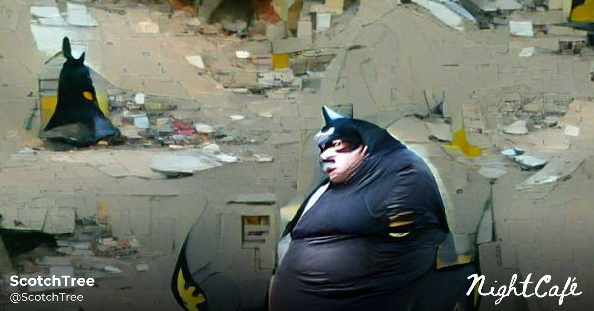 Obese Batman - Obese Batman AI Generated Image