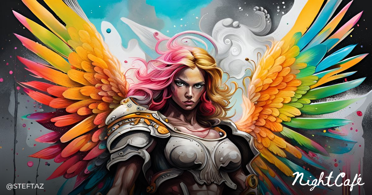 angel warrior - Angel Warrior Graffiti Art in Polychromatic ...