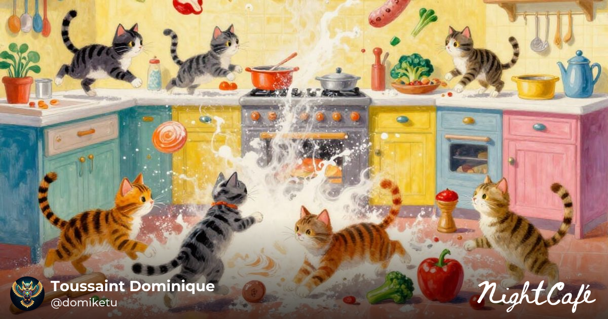 Cat Chaos in the Kitchen - Whimsical Cats Baking and Cooking...