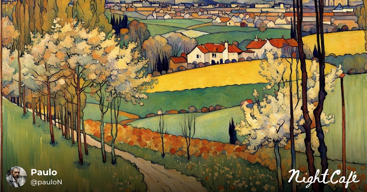 Spring Spectrum Landscape - Spring Landscape in Expressionis...