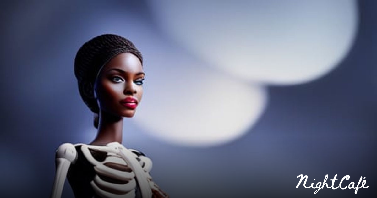 Skeleton Barbie - Hyperrealistic Skeleton Barbie with Jack-o...