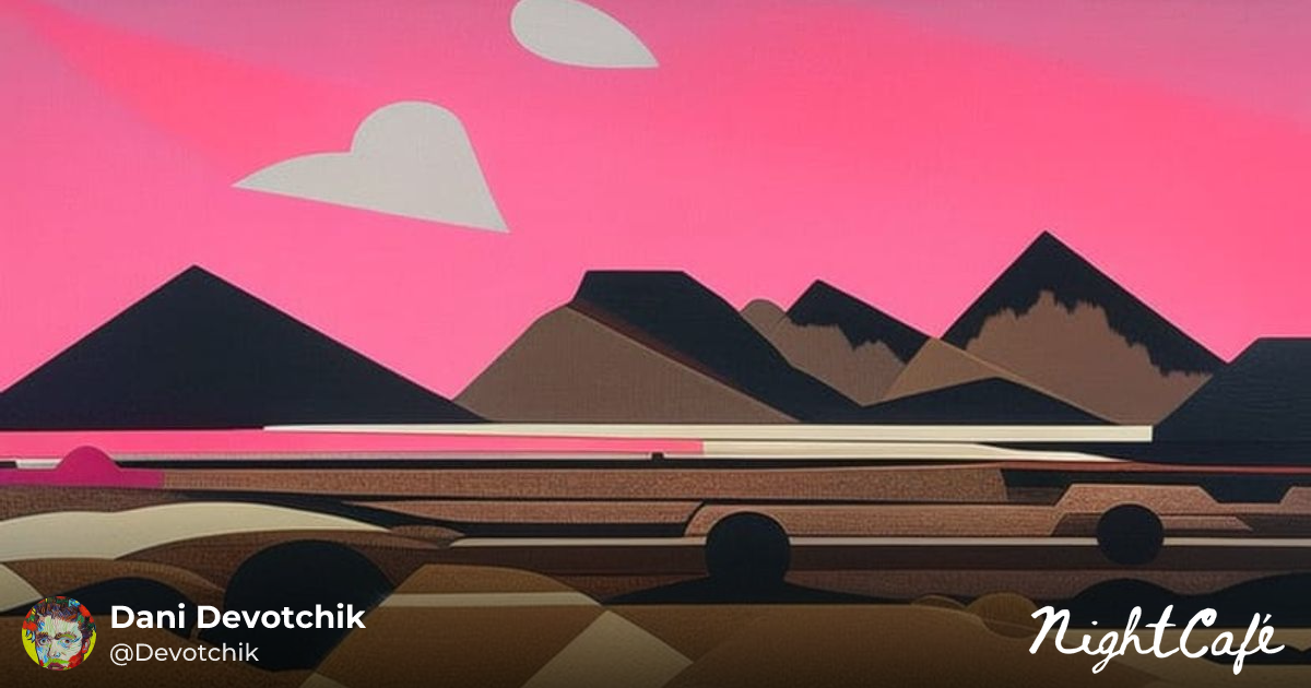 Pink Vorticist Landscape 2